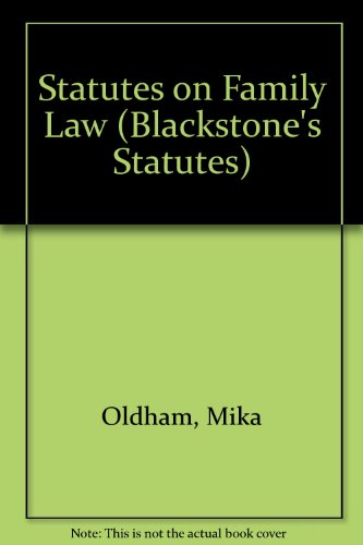 Blackstone's Statutes on Family Law (Blackstones Statute Books ...